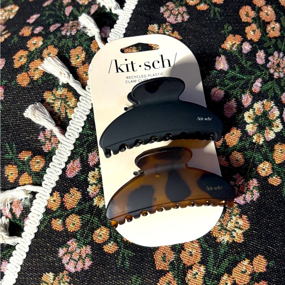 Kitsch | Hair | Kitsch Black Tortoise Hair Claw Clip 2 Piece Set | Poshmark